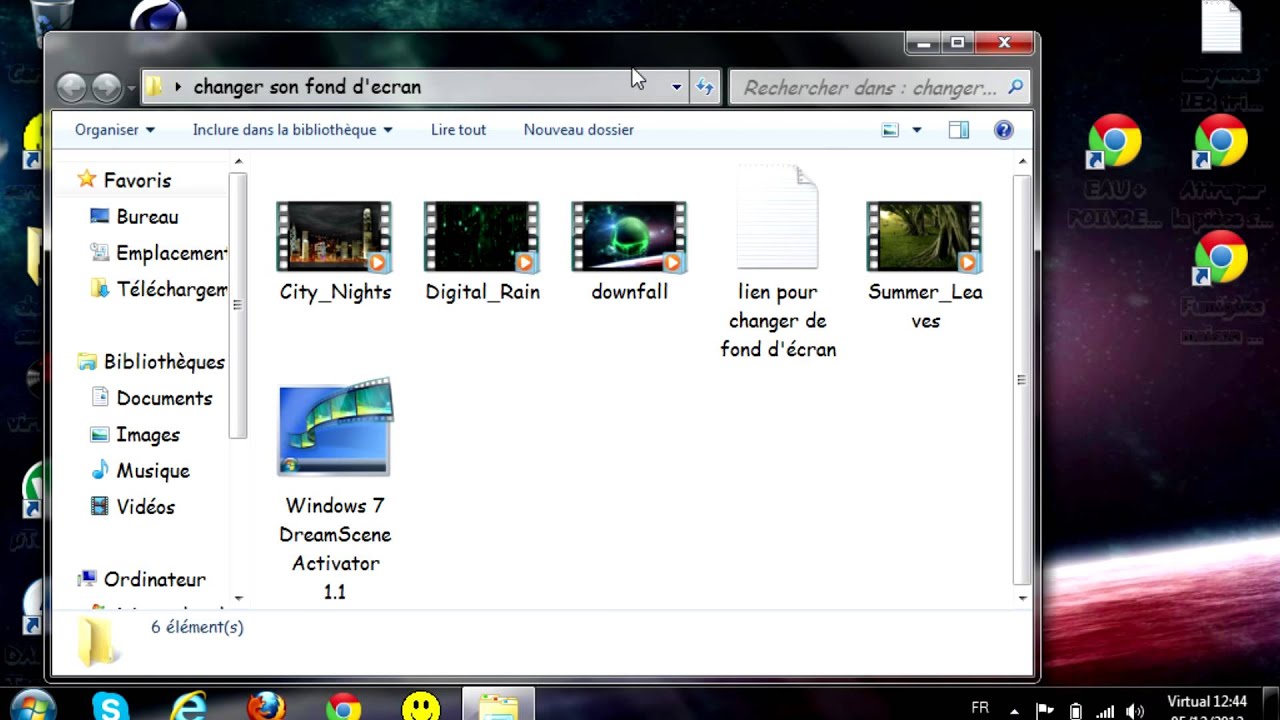 Changer son fond d'écran en animation (dreamscene) - YouTube