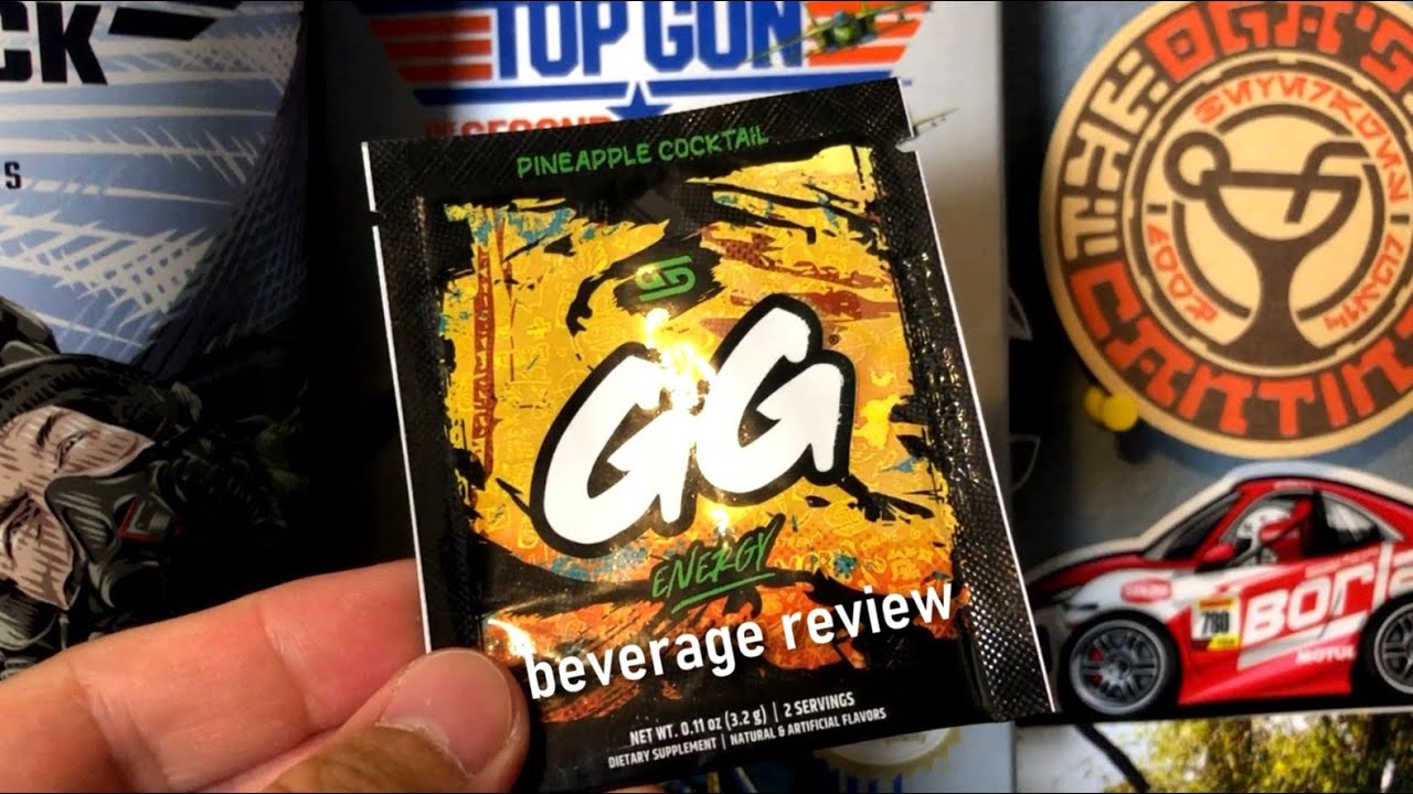 GG Energy Drink Pineapple Cocktail Beverage Review - YouTube