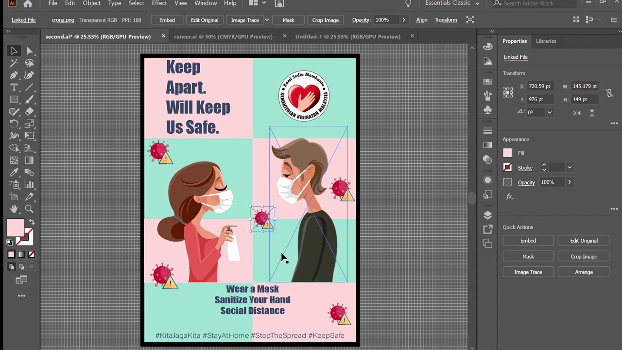 Creating Poster typography of Covid19 Standard of Procedure (SOP ...