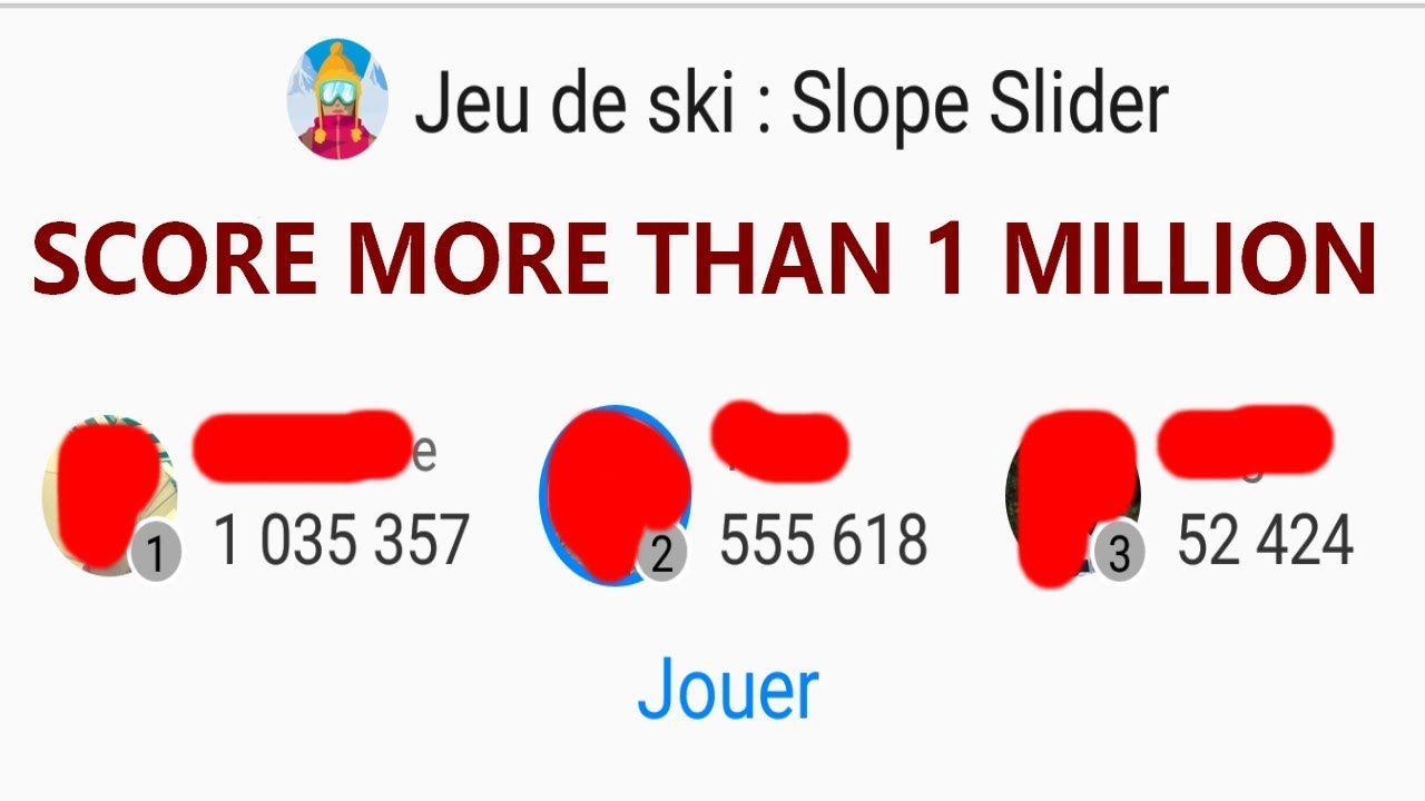Facebook Messenger SKI game SLOPE SLIDER score more than 1 MILLION ...