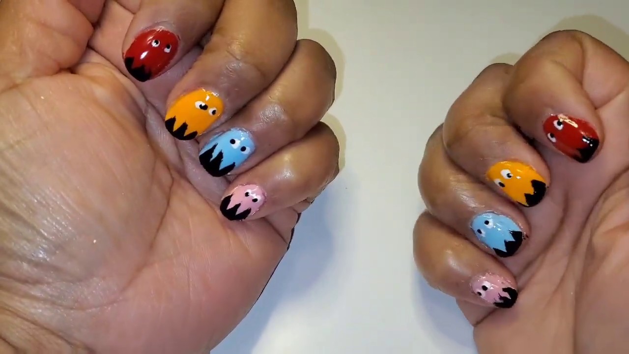 Pac-Man 40 anniversary nail art - YouTube