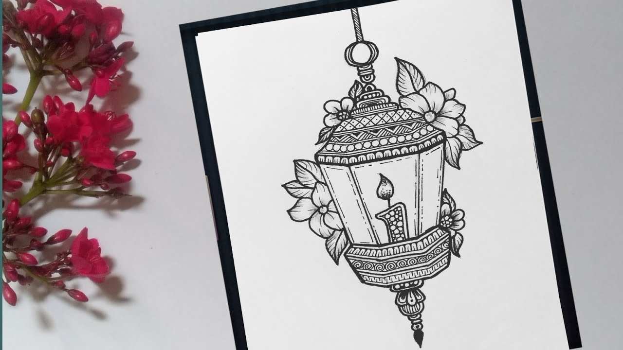 how to draw lamp post mandala art | lamp mandala art | mandala art ...