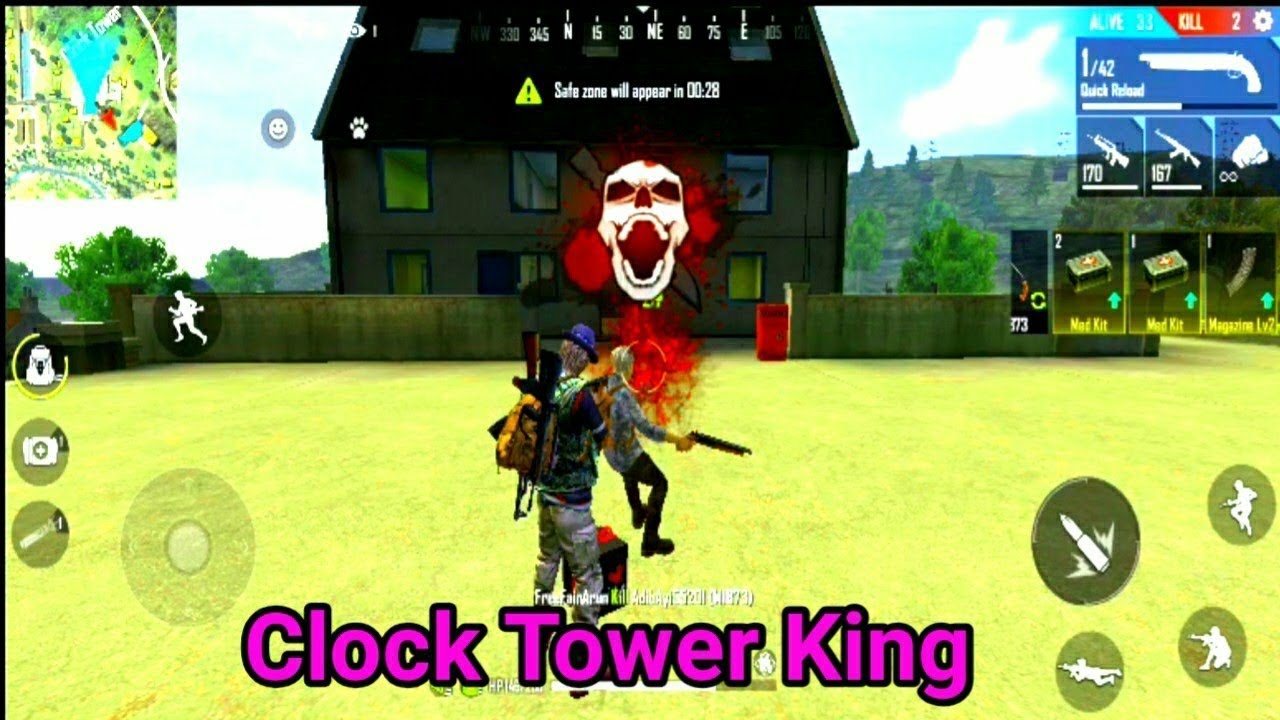 GARENA FREE FIRE BATTLEGROUND KING ADAM GAME- FF GAMEPLAY ROOF FREE ...