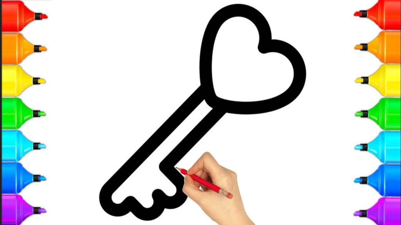 How To Draw a Key 🗝️🗝️ Drawing Very Easy|| Lock key Drawing Easy For ...