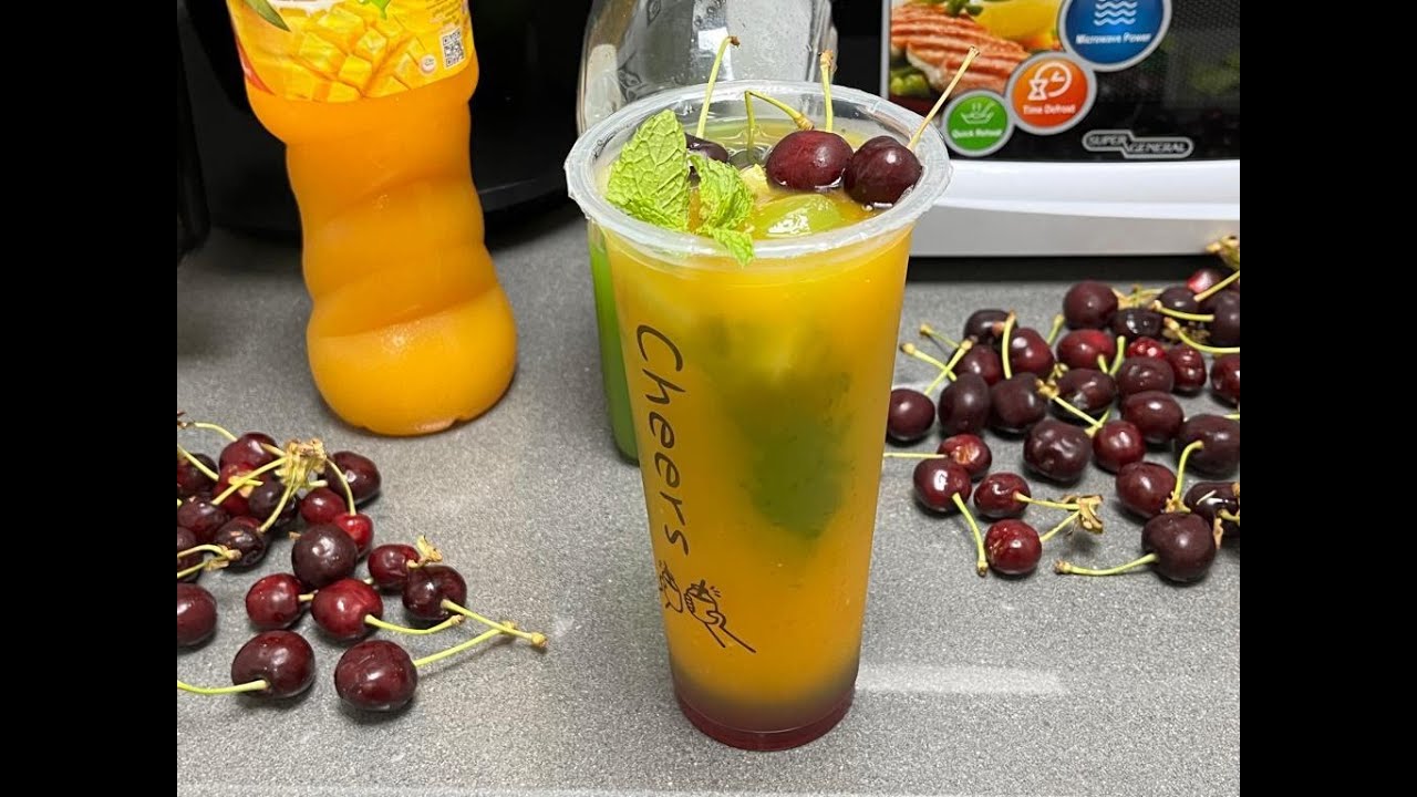 A layer mocktail in one glass | Refreshing and body cooler drink ...