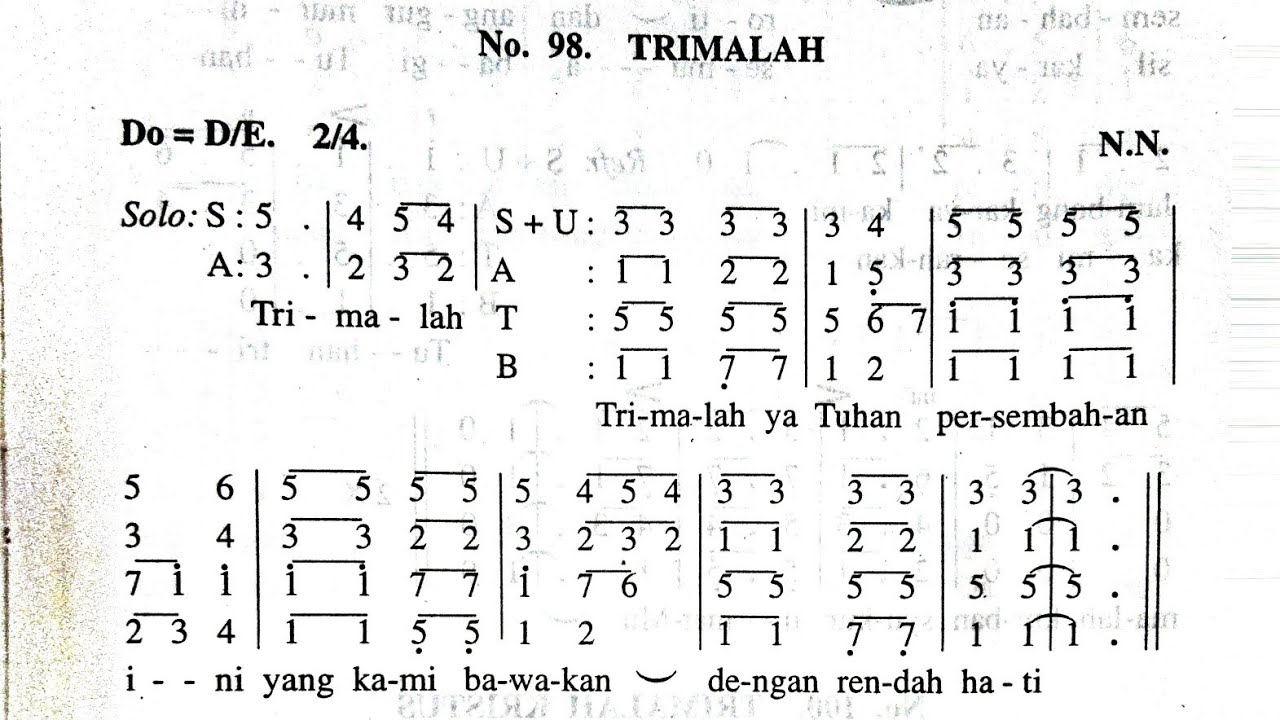 Lagu Persembahan || TRIMALAH || Lagu Persembahan Katolik - YouTube