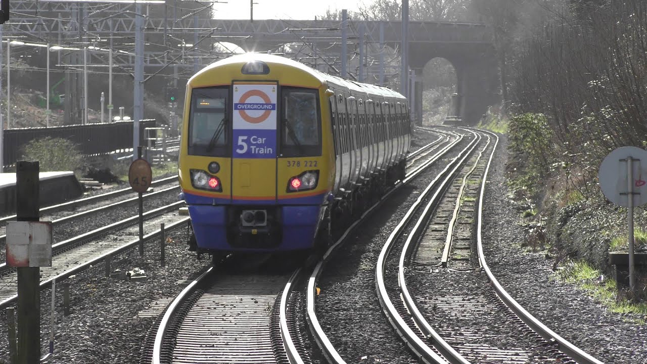 London Overground 378222 5 Car Train Departing Bushey - YouTube