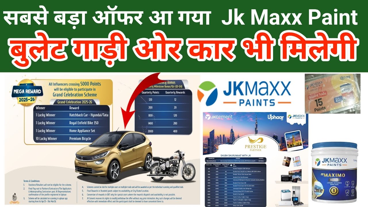 आ गया सबसे बड़ा ऑफर JK Maxx Paint 2025।2026 फुल जानकारी वीडियो मे CAR ...