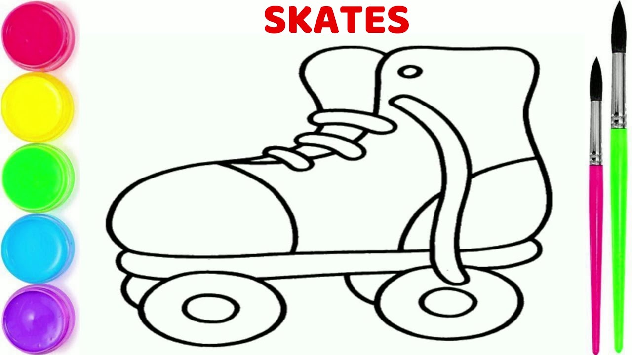 Mewarnai Sepatu Roda dan Belajar Warna Untuk Anak dan Balita | Belajar ...