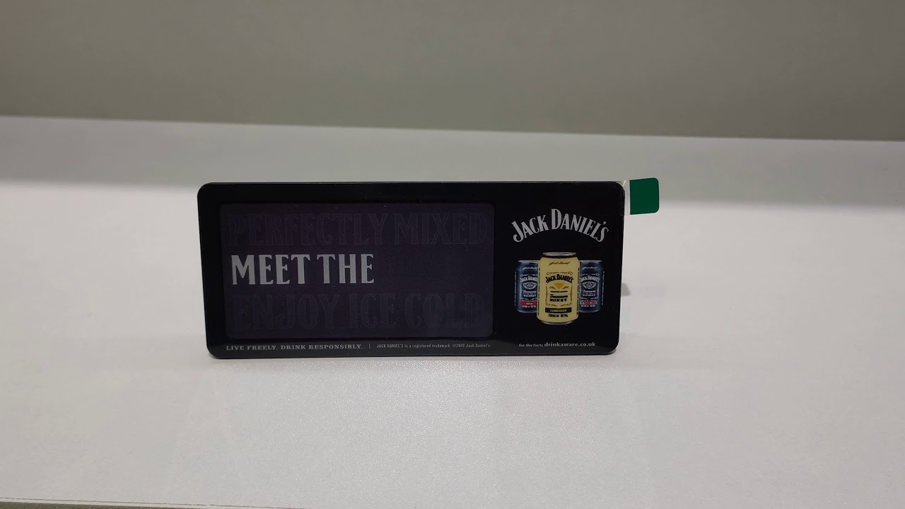 eink shelf retail display for Jack Daniels - YouTube