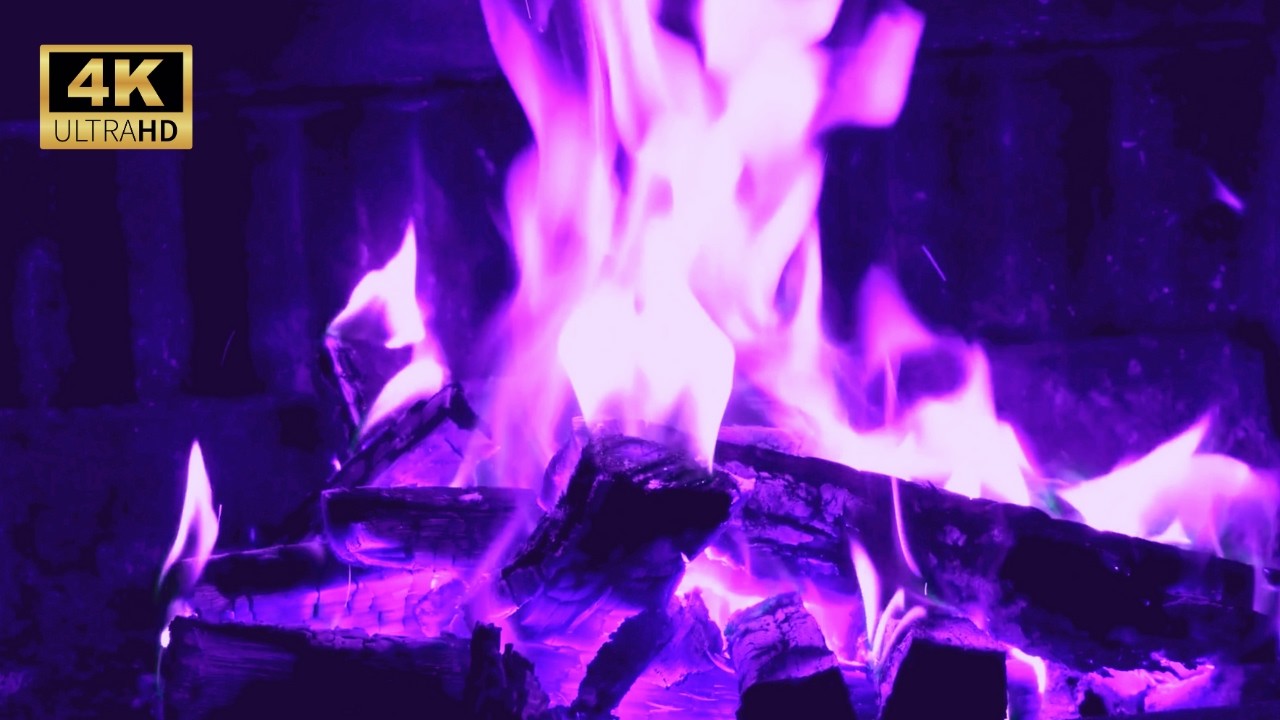 💜🔥 Cool Purple Fireplace – 2 Hours of Calm Purple Fire | Relaxing ...