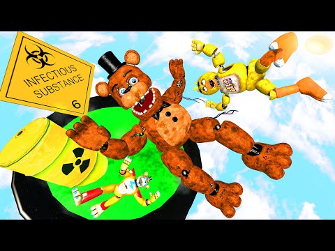 FNAF: SB and ALL ANIMATRONICS VS TOXIC CAULDRON Ragdoll Falls[GMOD]