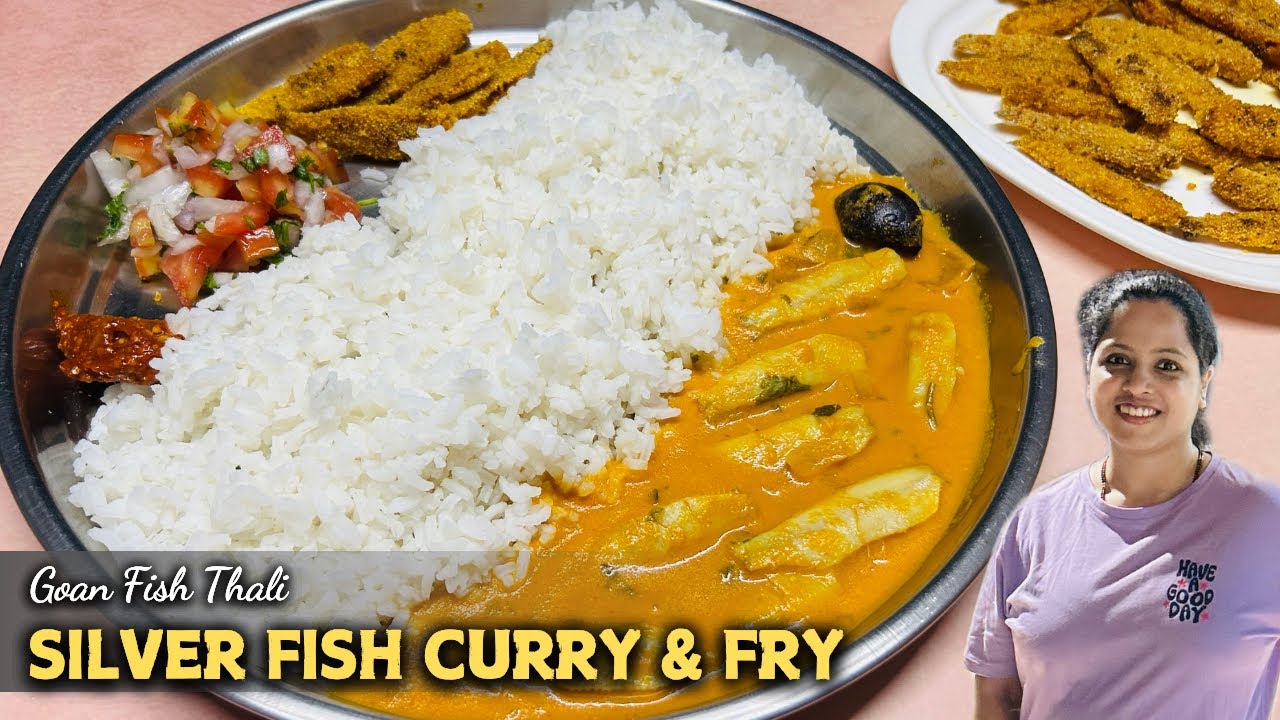 Goan Staple Food #fishcurryrice Silver Fish Curry & Fish Fry l ...