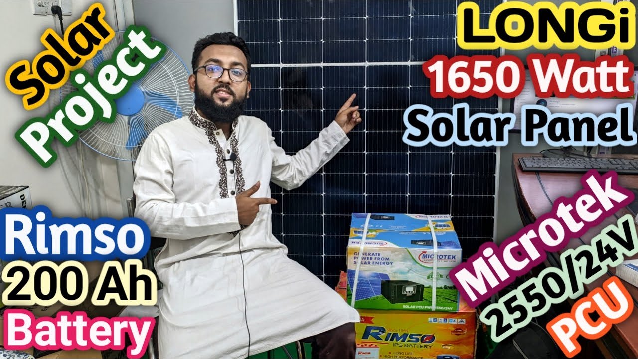 IPS Package Microtek 2550 24v PCU and 550w 24v LONGI Solar Panel with ...