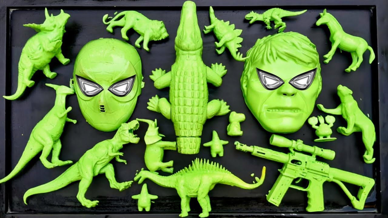 Membersihkan Nerf shotgun, T-rex, Mosasaurus, king kong, carnotaurus ...