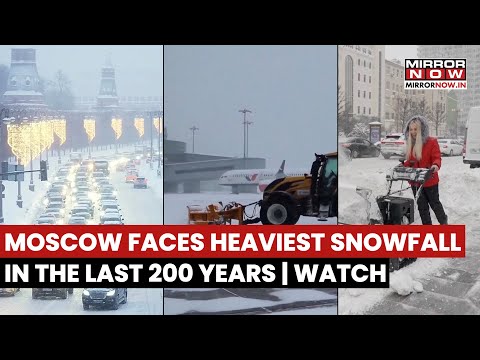 Moscow Snowfall: Russian Capital Receives Massive Snow After A Gap Of 200 Years | Watch Video