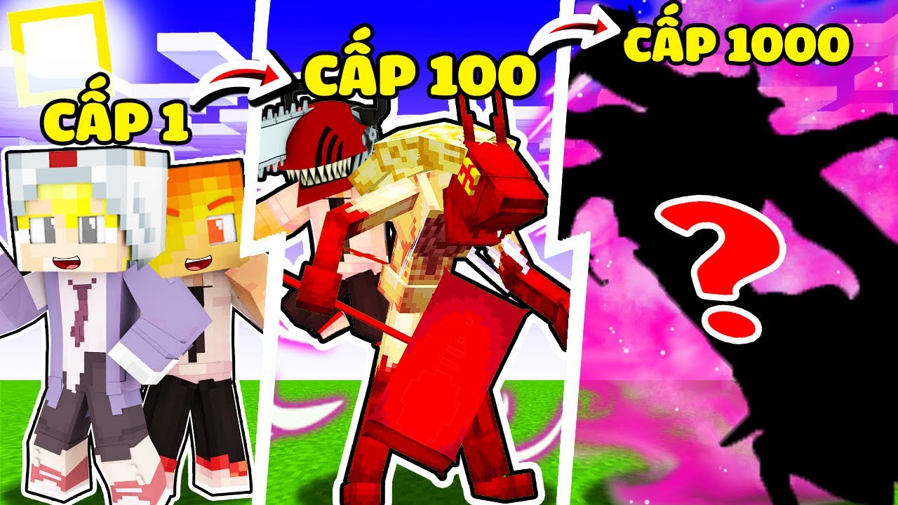 JACK EM BÉ QUỶ MÁU CẤP 1 TIẾN HÓA THÀNH BLOOD DEVIL CẤP 1000 TRONG MINECRAFT*JACKVN QUỶ ĐẦU CƯA ...