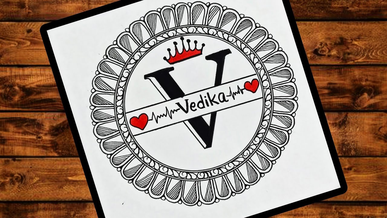 Vedika Name Mandala Drawing step by step | Name Art @SweetyKiClasses ...