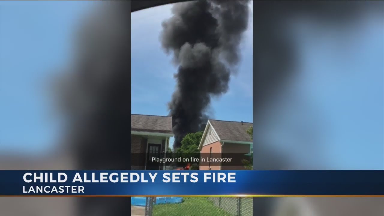 Investigators: Child sets fire to playground - YouTube