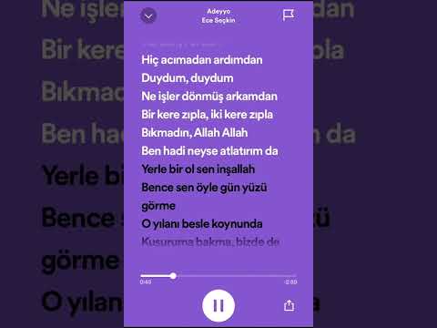 Ece Seçkin - Adeyyo | Lyrics |  #spotify #speedup #keşfet #tiktok