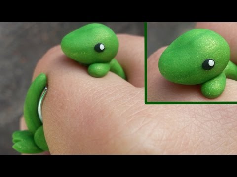Dinosaur T-Rex Wrap Around Ring Polymer Clay Tutorial / Arcilla ...