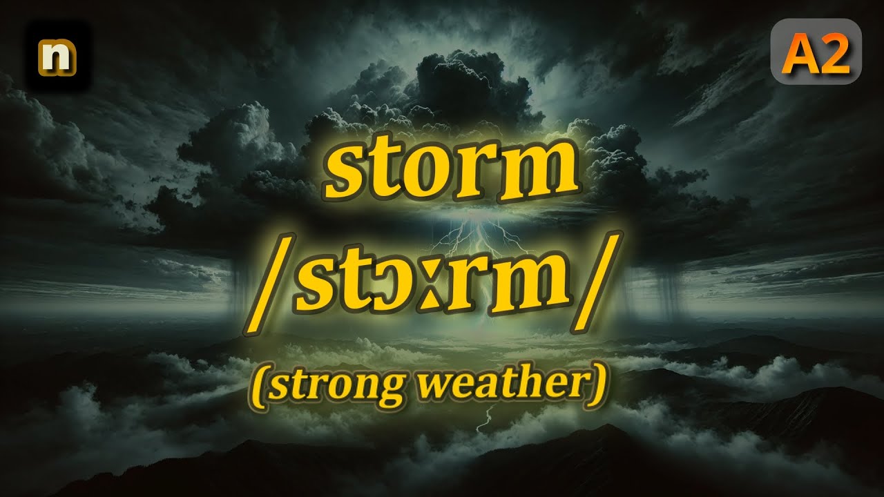 [n] Storm meaning (strong weather) with 5 examples - YouTube