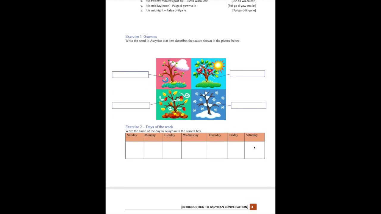 Learning Basic Assyrian- Time and Dates - YouTube