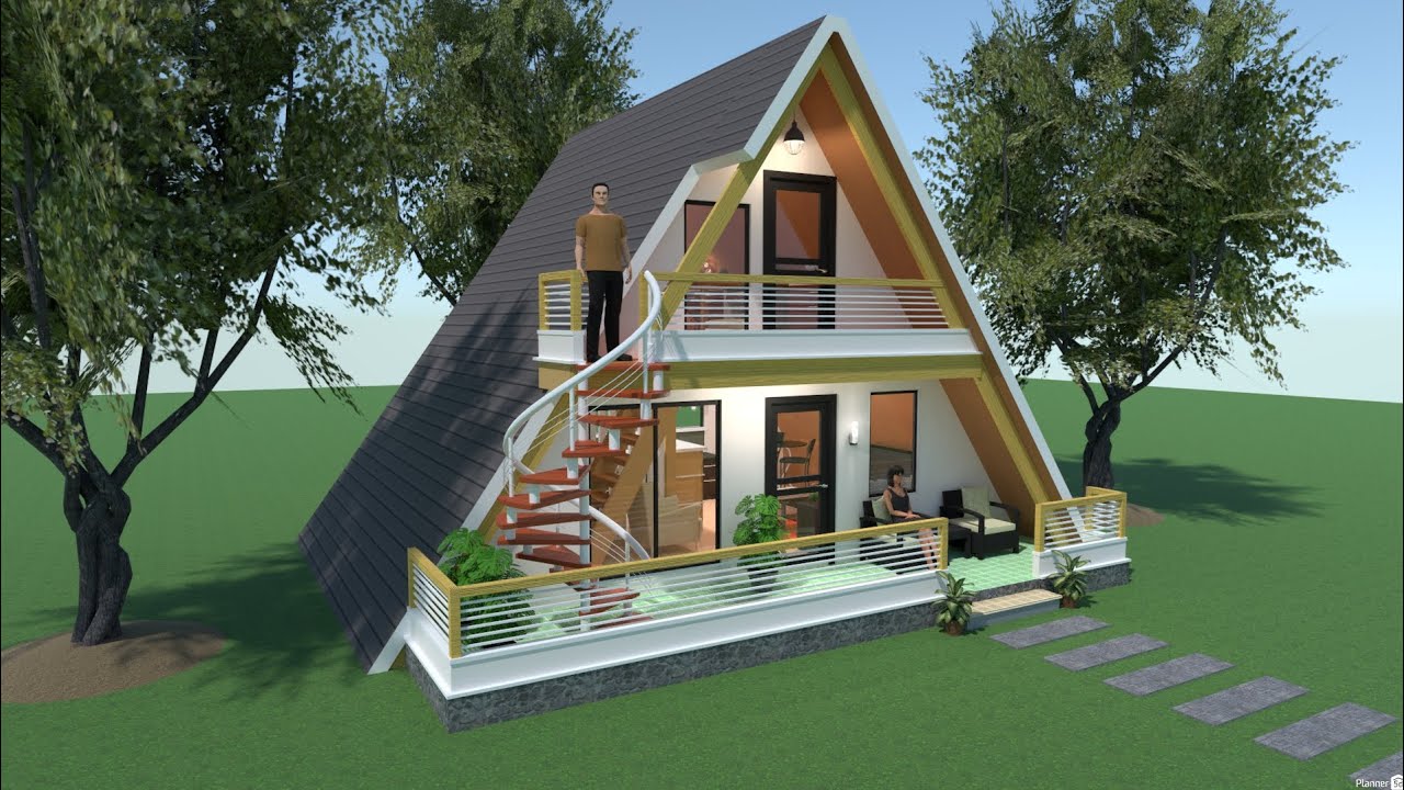 A-Frame House Design (58sqm.) - YouTube