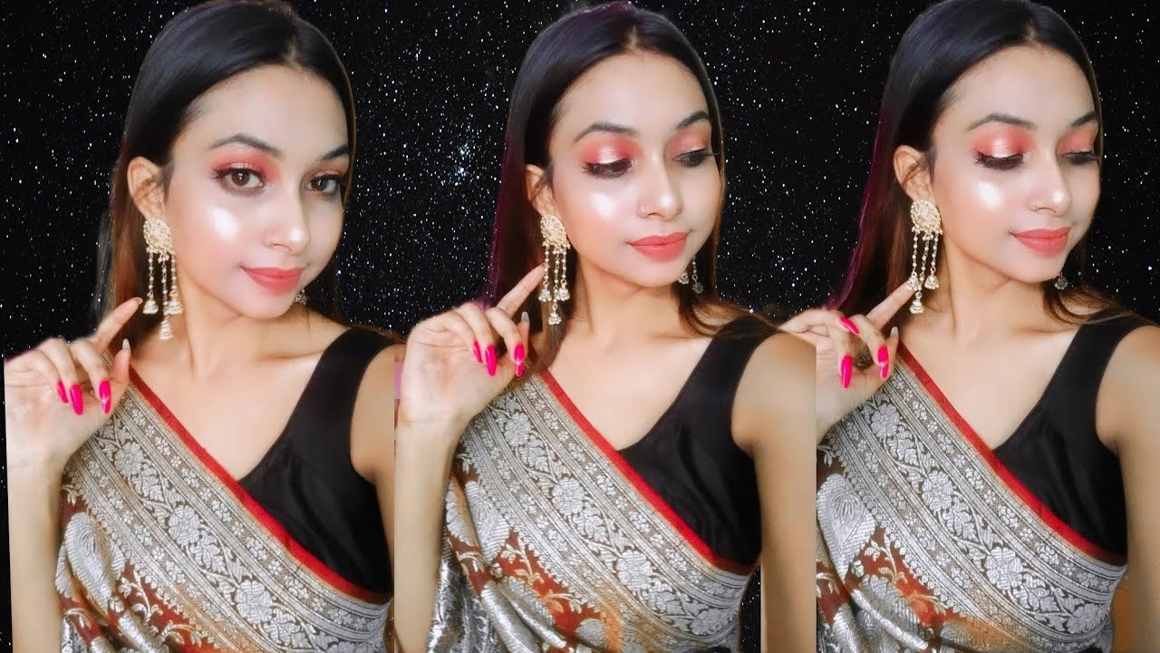Durga puja nabami makeup look 2022 😍 || Affordable makup || Baishali Dutta ️ - YouTube
