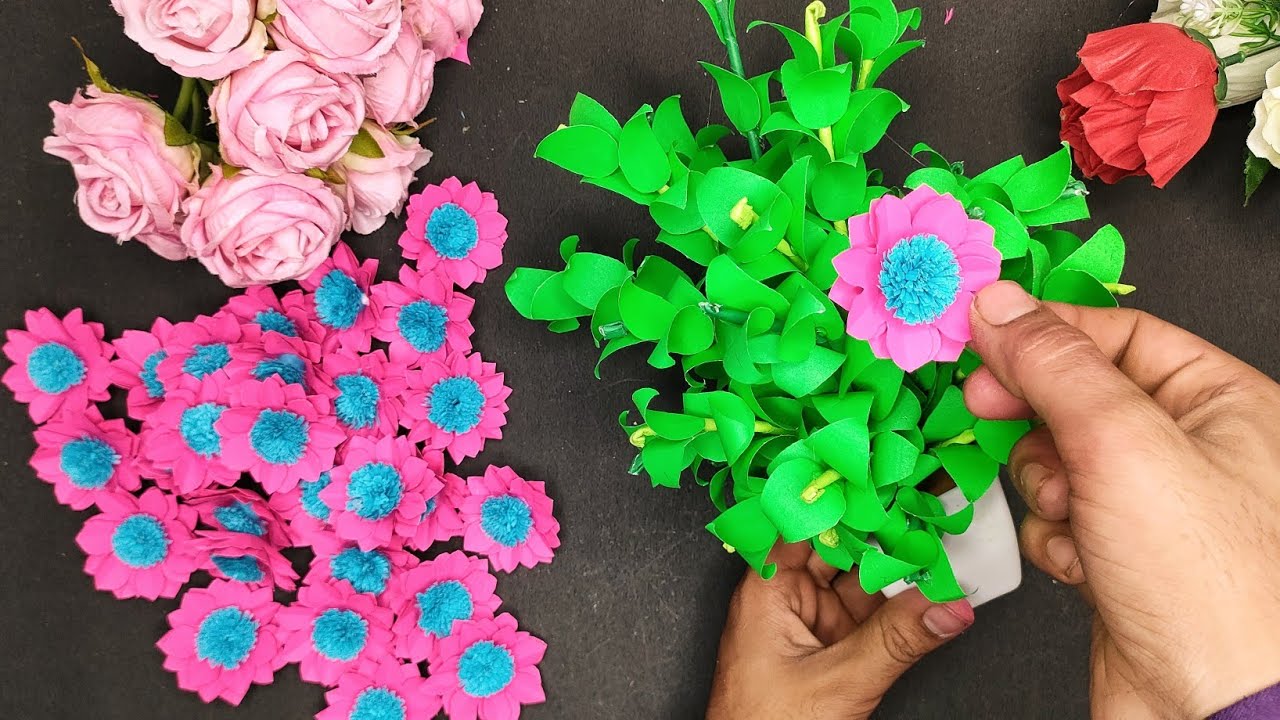 Paper Flower Pot - Paper Craft - Paper Flower - Home Decoration - New ...