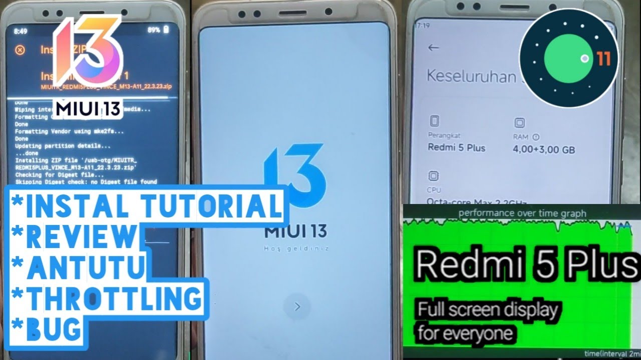 Install custom rom MIUI 13 in Xiaomi Redmi 5 plus || MIUI TR || android ...