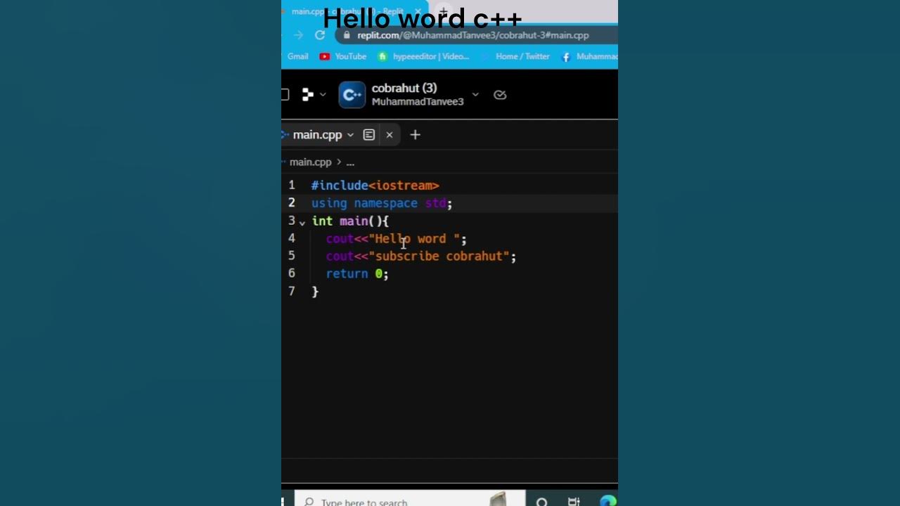 C++ Hello Word |First program in C++| #shorts #ytshorts #viral #programming - YouTube