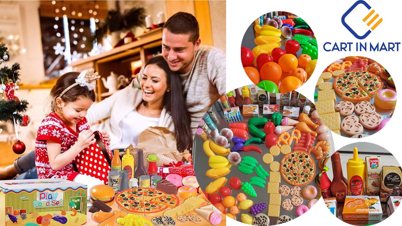 Cart In Mart Pretend Play Kitchen Fruit Vegetable Fast Food Set Toys ...