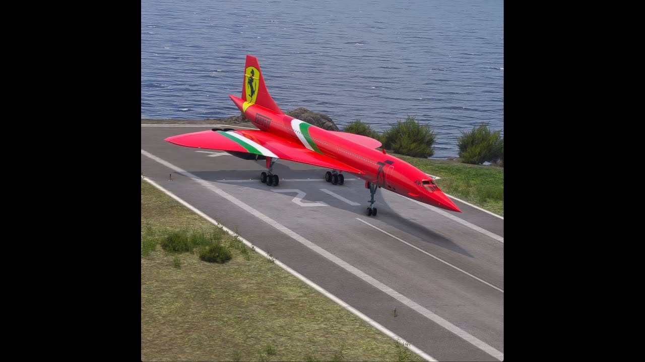 Supersonic Concorde Ferrari takes off from a short runway - YouTube
