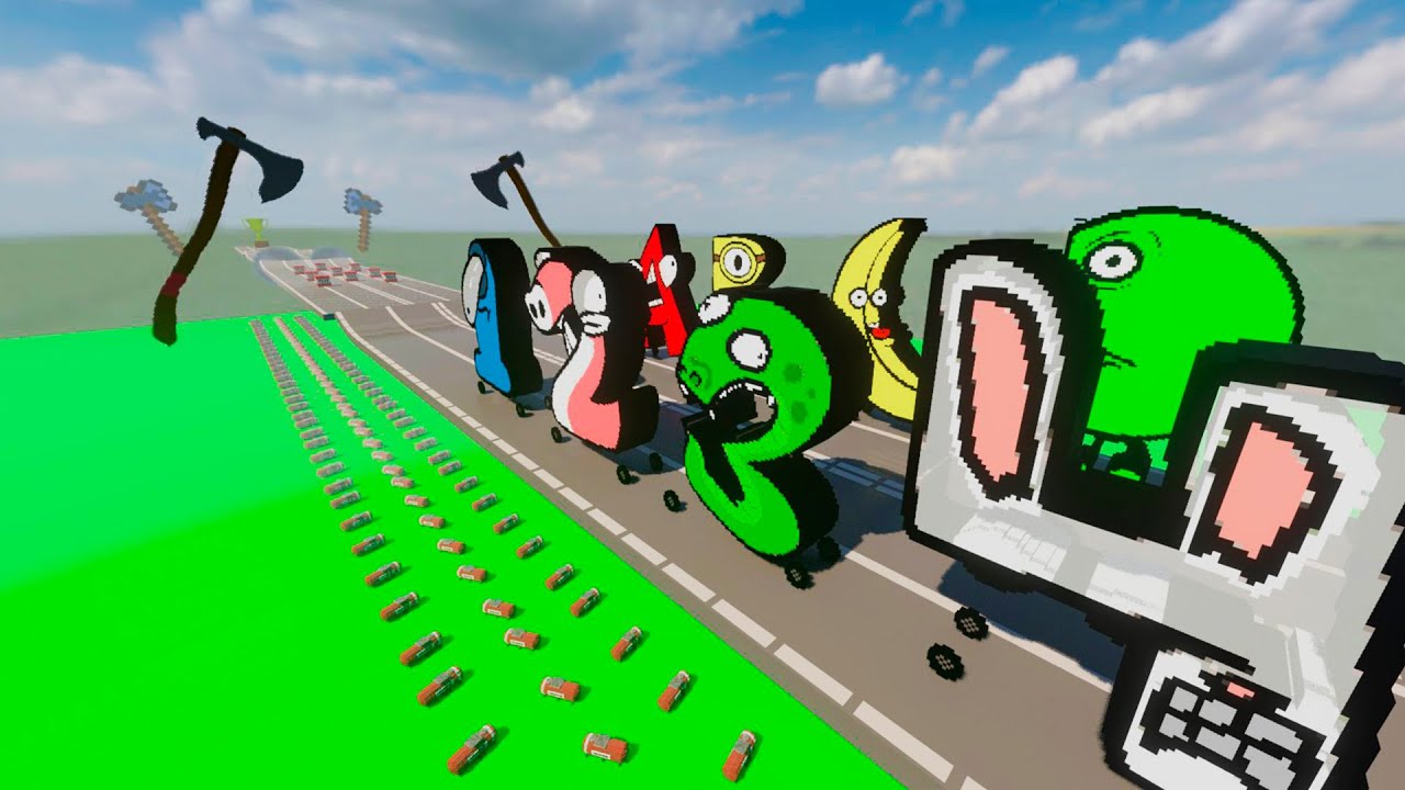 Alphabet & Number Lore Cars vs Challenge Impassable Bridge | Teardown ...