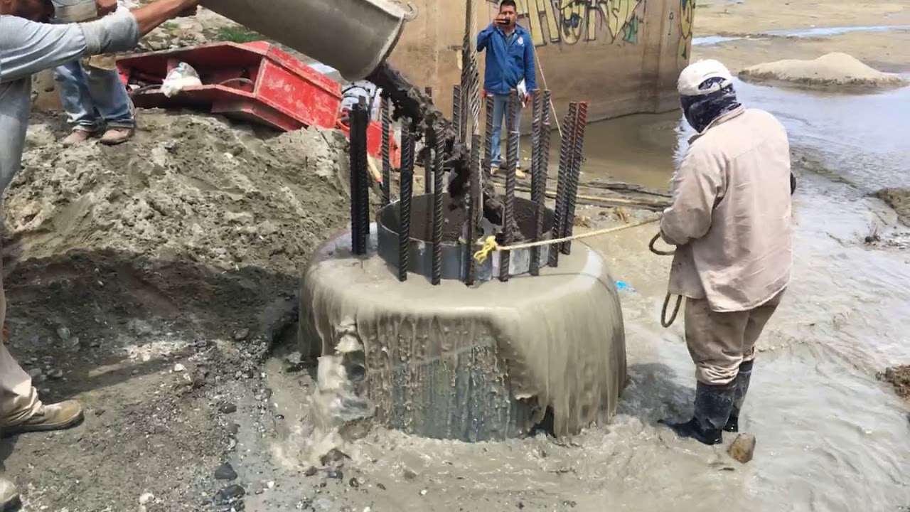 Colado de concreto en pila in situ - YouTube