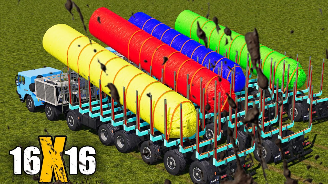 LORD OF COLORS ! 16X16 TATRA FORESTRY TRUCK VS HUGE COLORED LOGS ...
