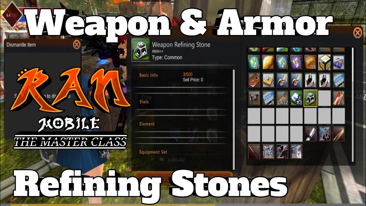 Armor and Weapon Refining Stones | How to Acquire | Ran Mobile: The ...