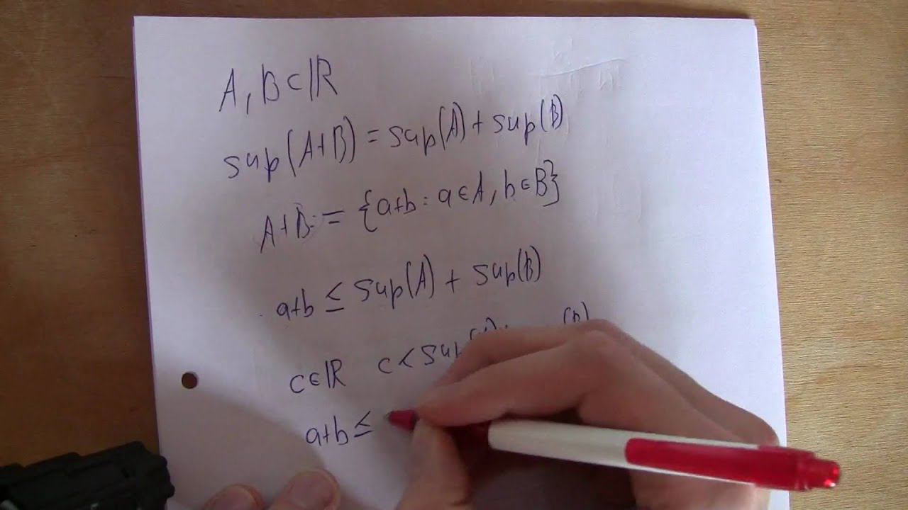 Mathematik - Supremum - Addition zweier Mengen - YouTube