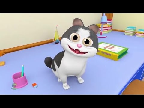 Meow Meow cat Song | Cat Song | 3D Hindi Rhymes For Children | Meon ...