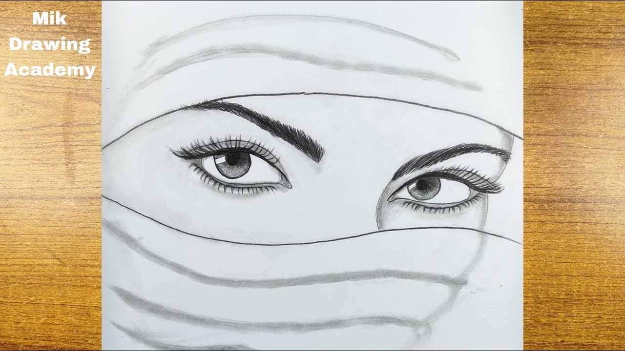 Pencil Sketch of Eyes Drawing Tutorial | How to draw eyes for beginners ...