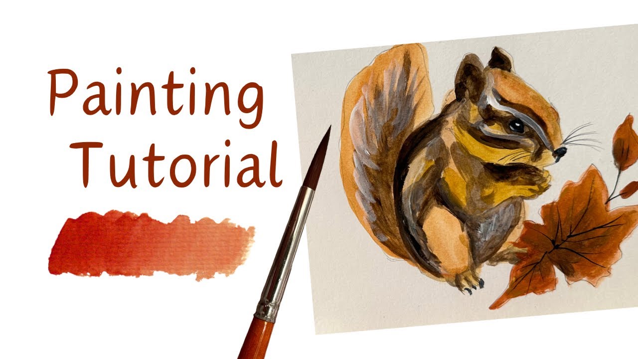 How to paint a Fall Chipmunk with acrylics - YouTube