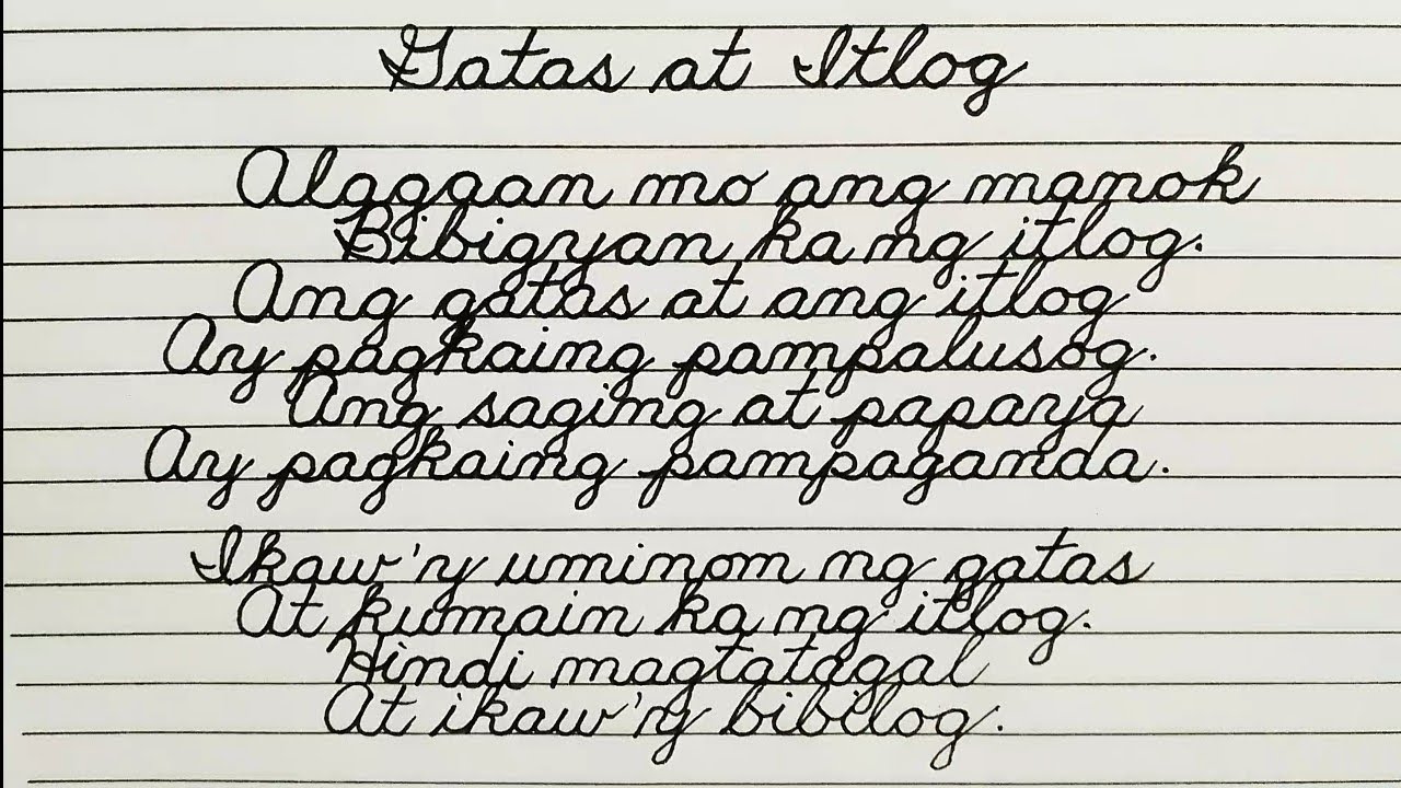 Gatas At Itlog | Sulat Dikit Dikit | Cursive Writing For Filipinos ...