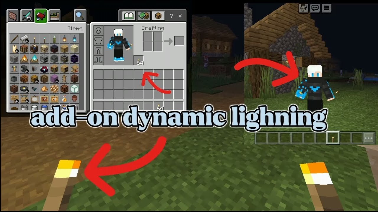 Rekomendasi mod torch menyala dan bisa di tangan kiri di Minecraft mcpe ...