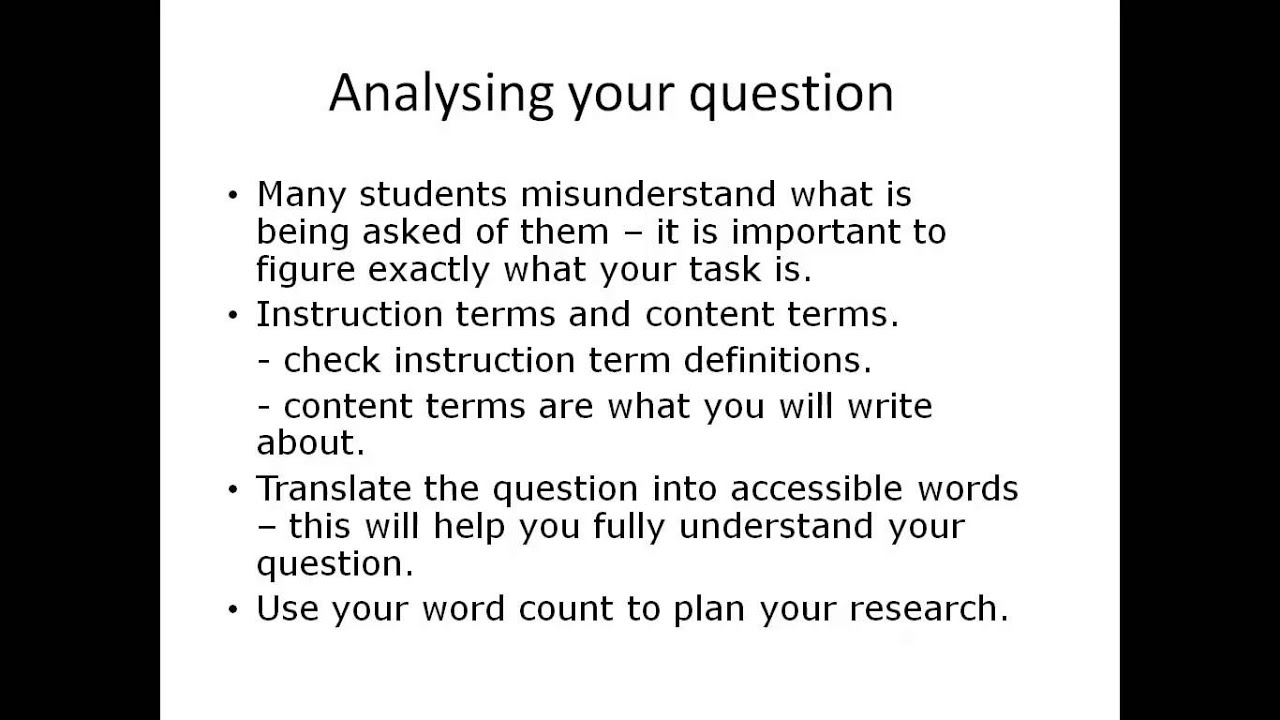 Research Skills: Analysing Questions - YouTube