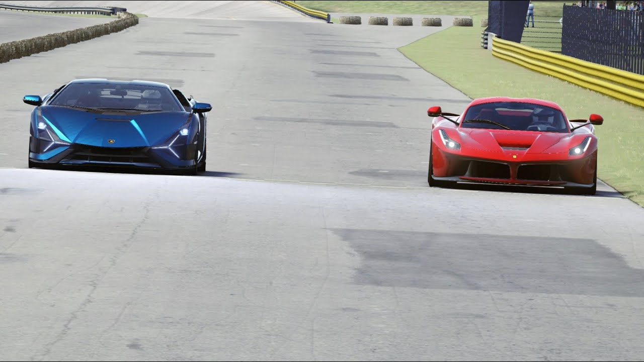Lamborghini Sian vs Ferrari LaFerrari at Monza Full Course - YouTube