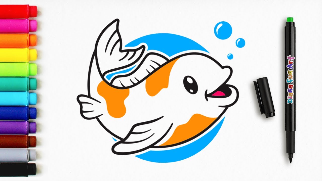 How to Draw Koi Fish | Easy Drawing and Coloring Step by Step - YouTube