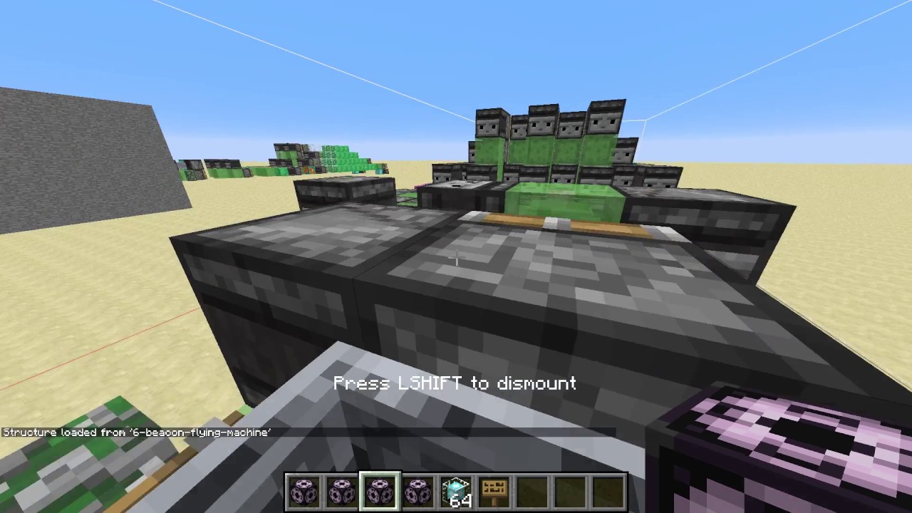 Minecraft Flying Machines with Beacons - (one- and two-directional) - YouTube