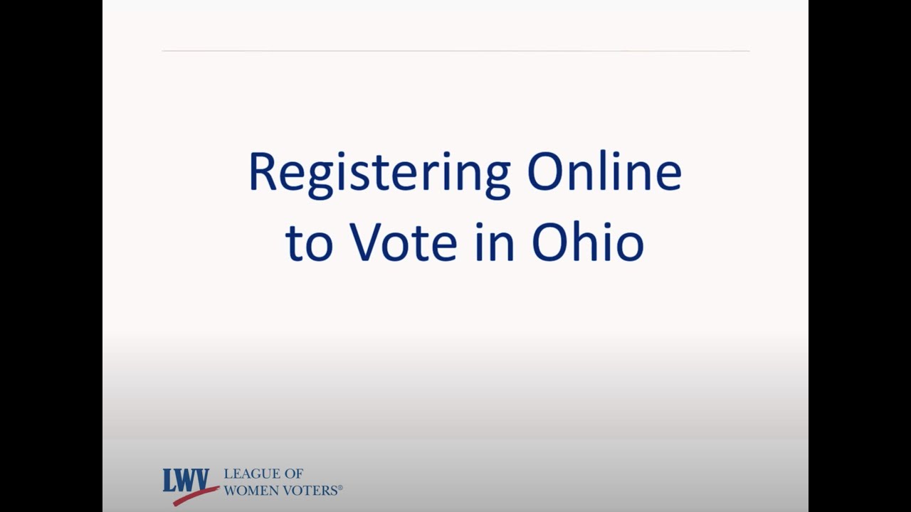 Online Voter Registration in Ohio - YouTube