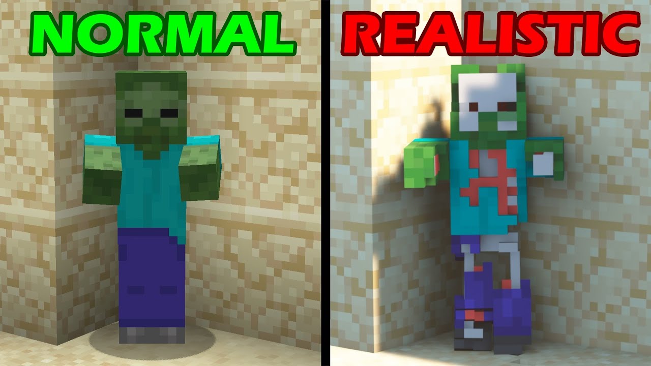minecraft physics: normal vs realistic - YouTube